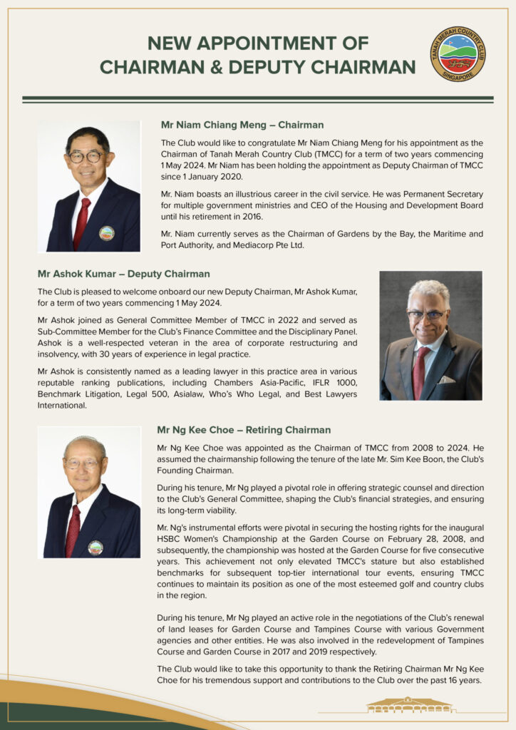 New Appointment of Chairman & Deputy Chairman - TMCC Today