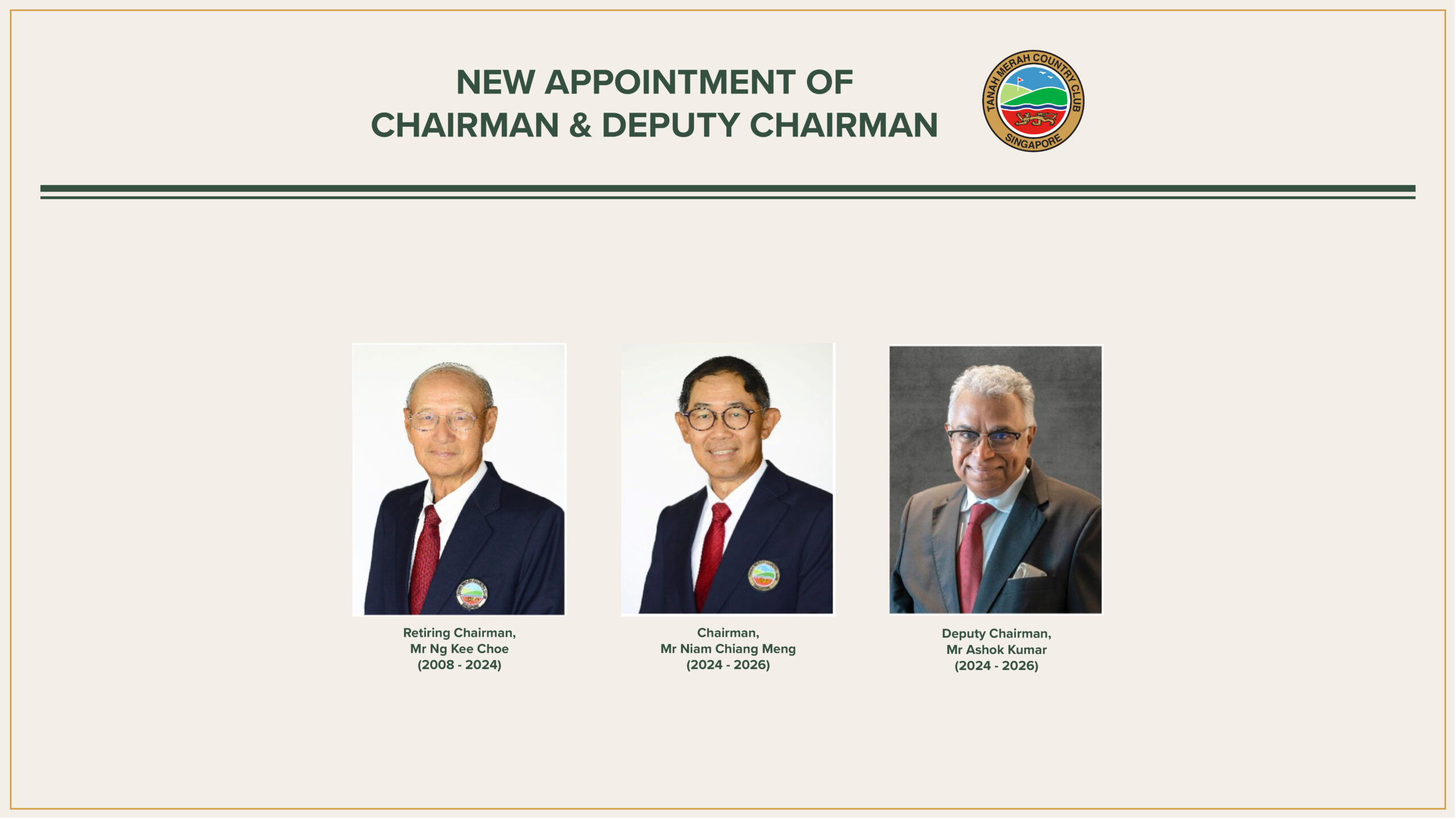 New Appointment of Chairman & Deputy Chairman - TMCC Today